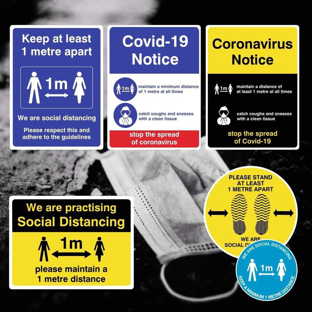 1 Metre Plus Social Distancing & Hygiene Signs – The Sign Shed