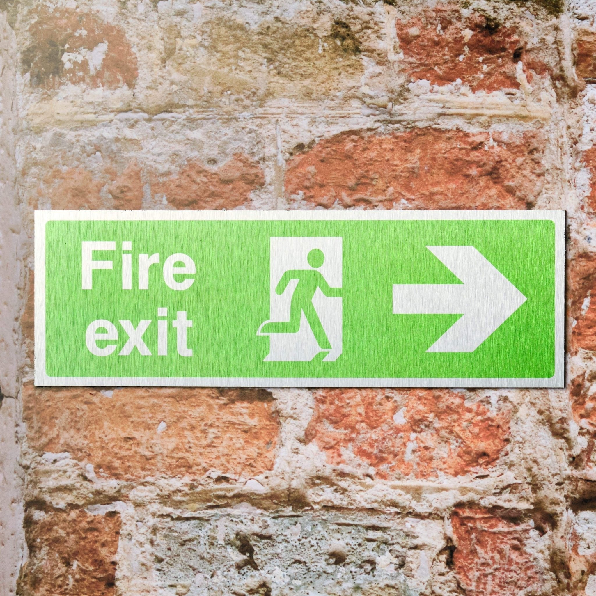 Brushed Aluminium Fire Exit Signs | Fire Safety Signs – The Sign Shed