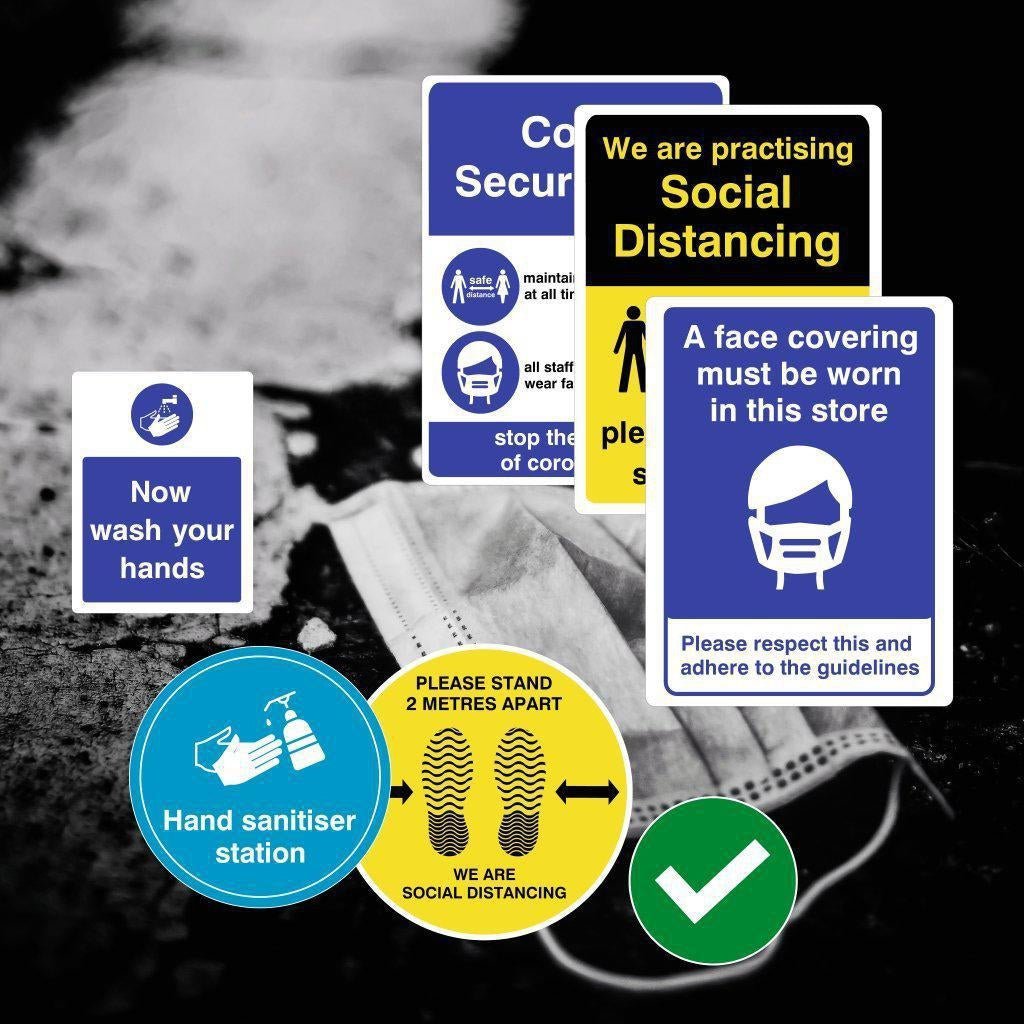 COVID-Secure Signs UK – Social Distancing & Hygiene Reminders