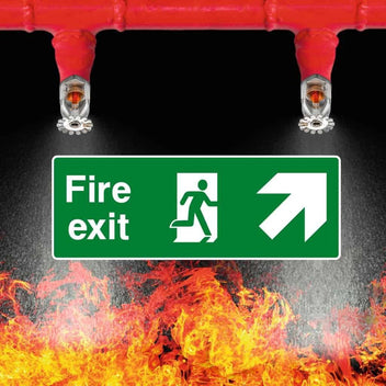Fire Exit Left Arrow Sign – ISO 7010 & HSE Compliant – The Sign Shed
