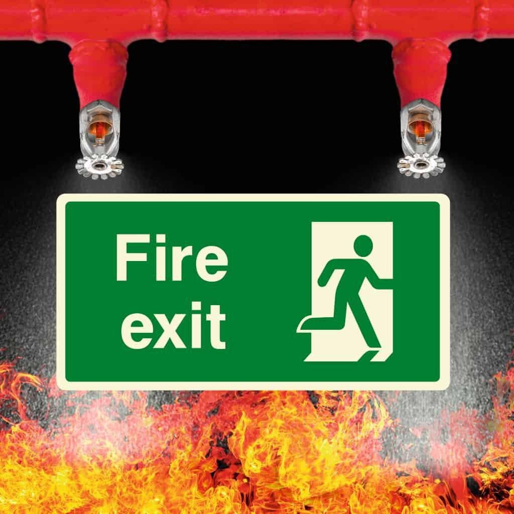 Glow Fire Exit Signs – Photoluminescent, Battery-Free