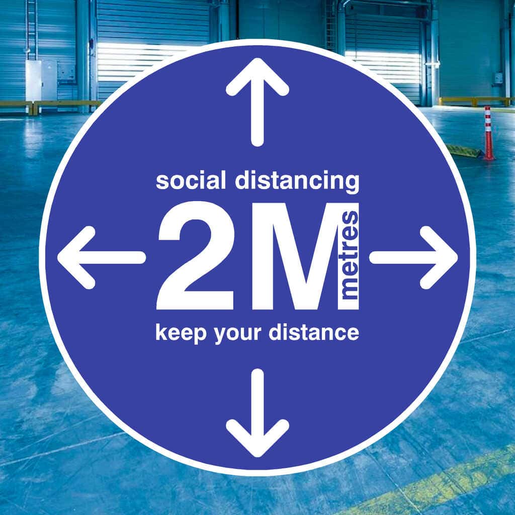 2 Metres Keep Your Distance Floor Sticker