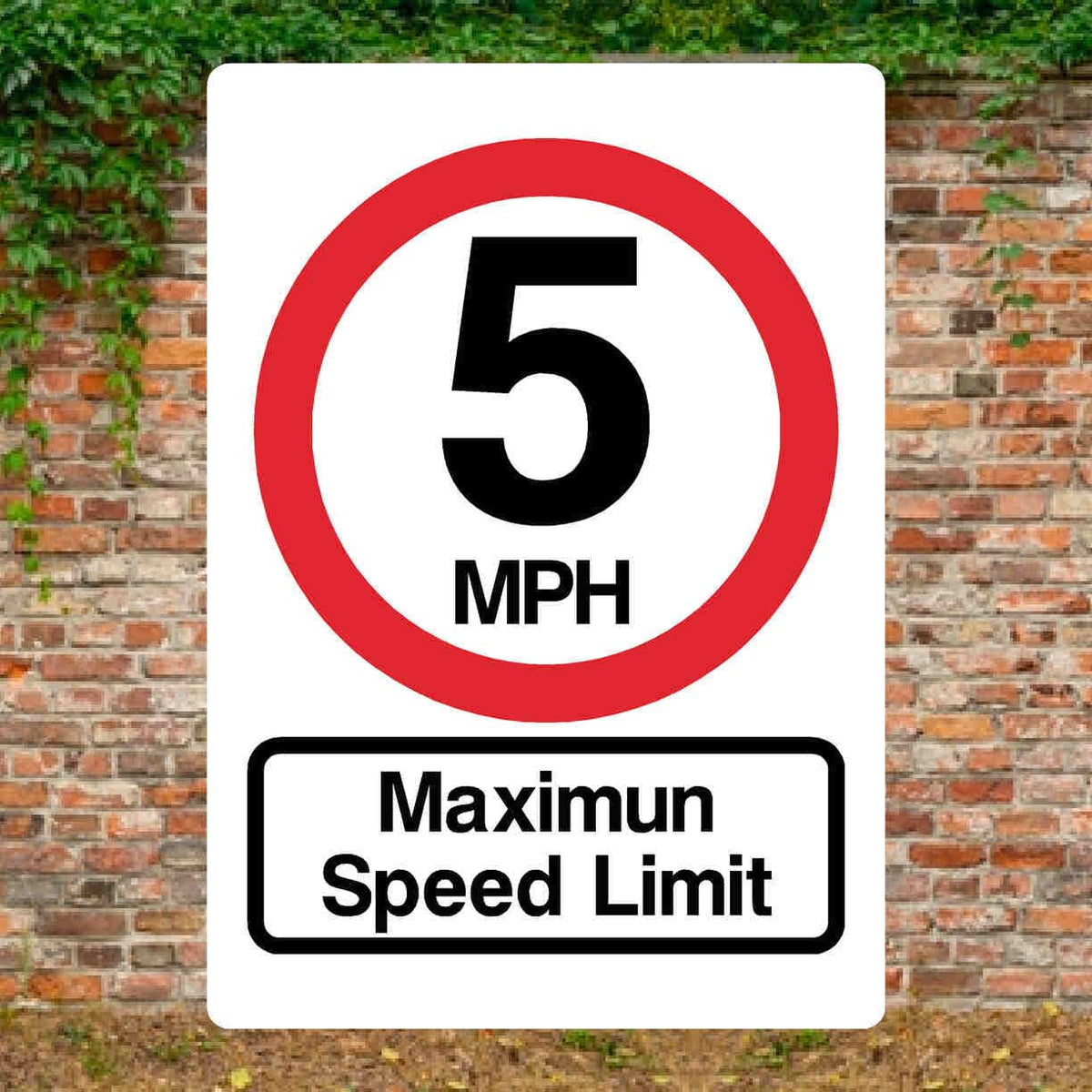5 MPH Maximum Speed Limit Sign - Parking Signage