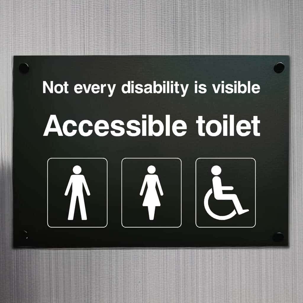 Accessible Toilet Sign Black
