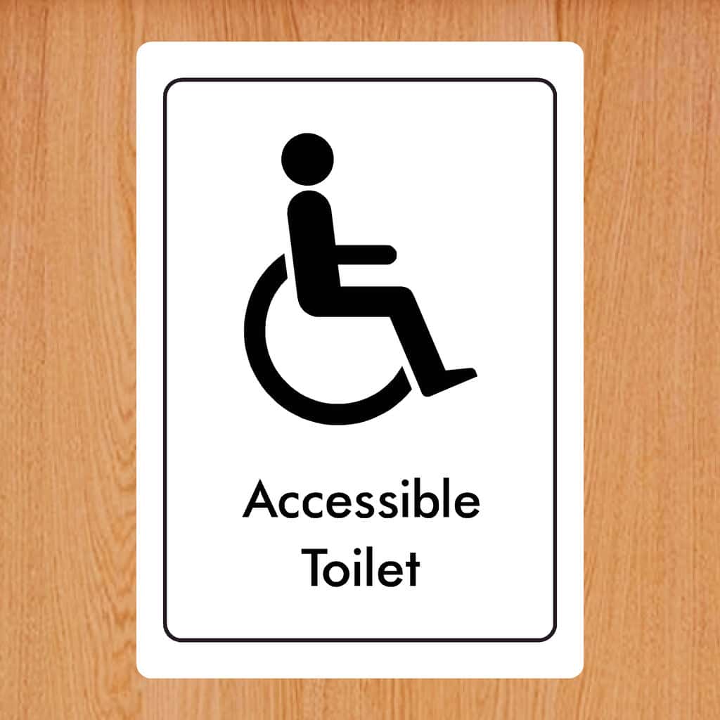 Accessible White Toilet Sign – British Made, Compliant Sign