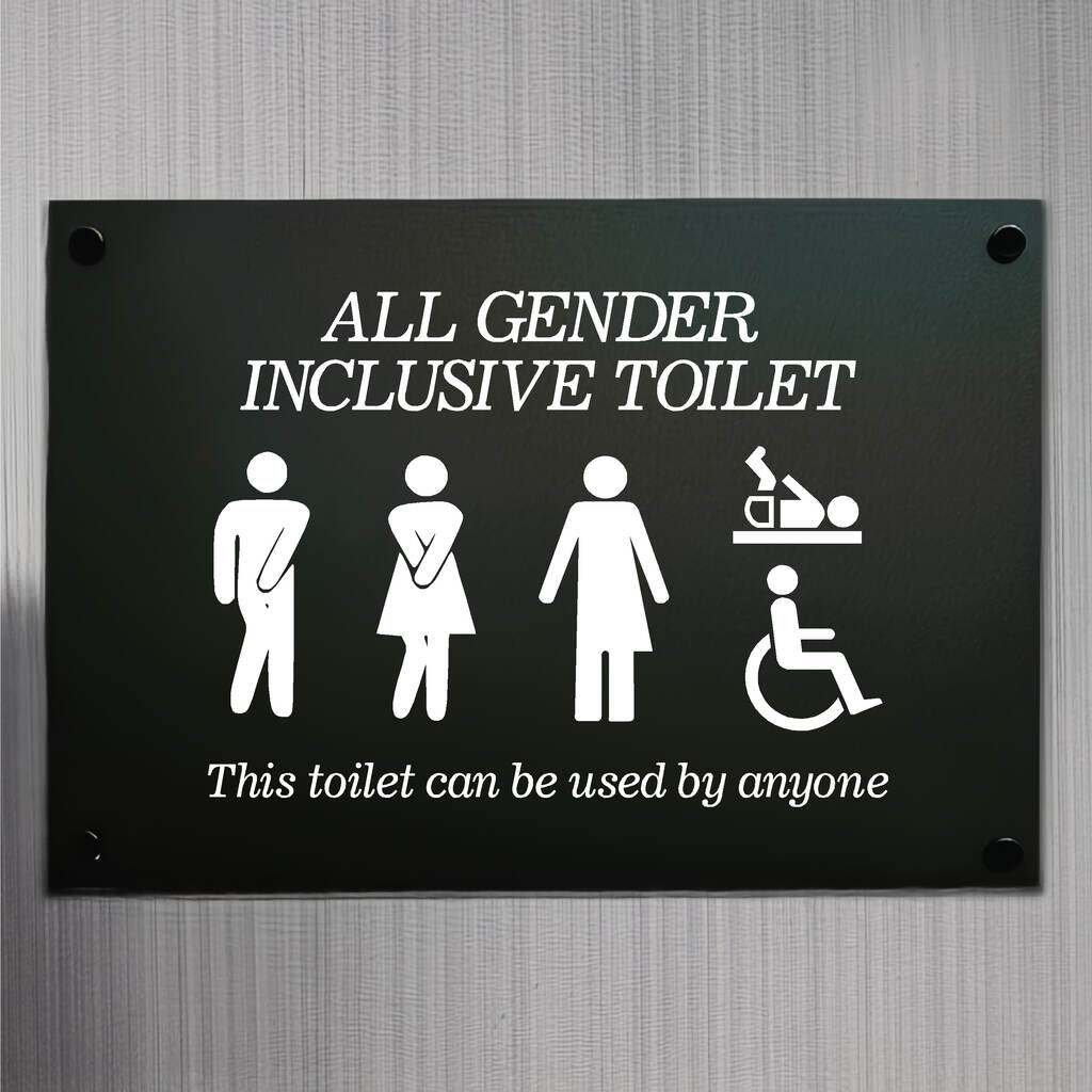 Inclusive Toilet Sign Midnight Black