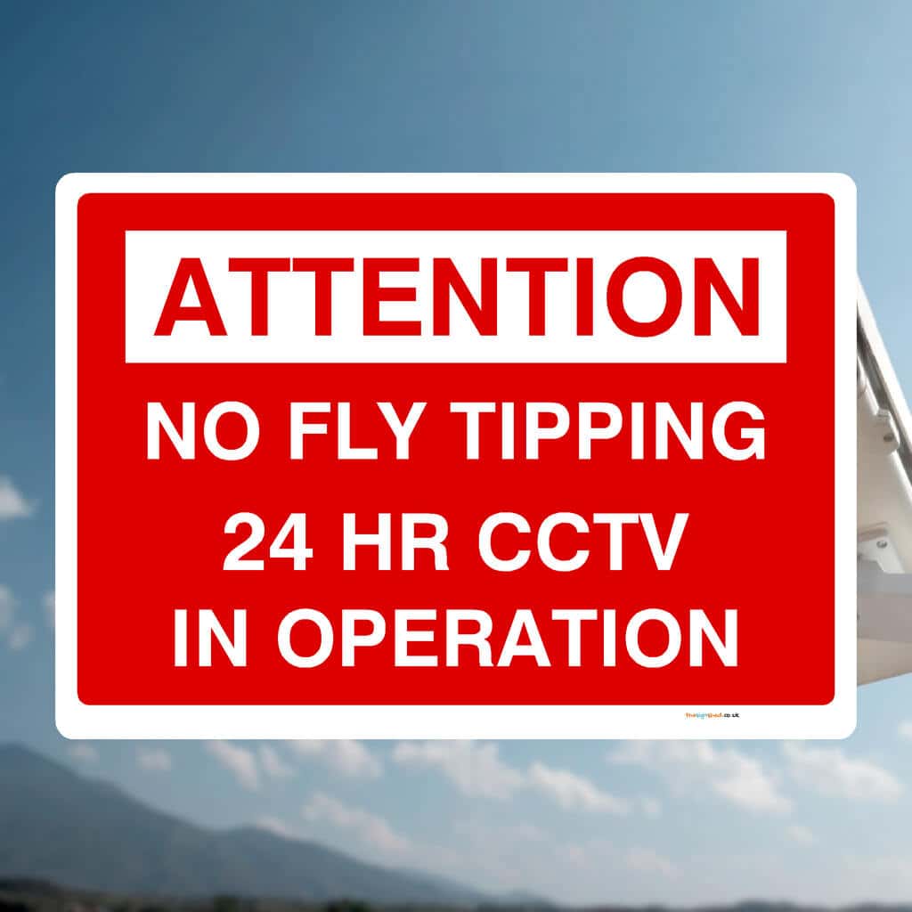 No Fly Tipping CCTV Sign - 24Hr Security Warning