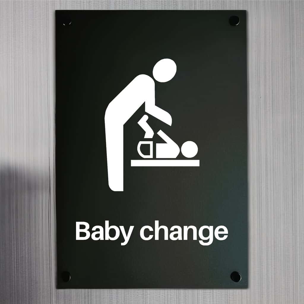 Baby Change Sign Midnight Black | Toilet & Washroom
