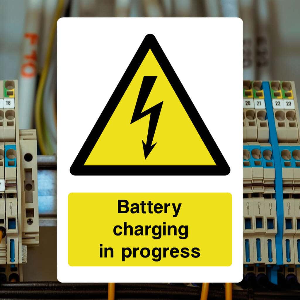 Battery Charging In Progress Electrical Sign
