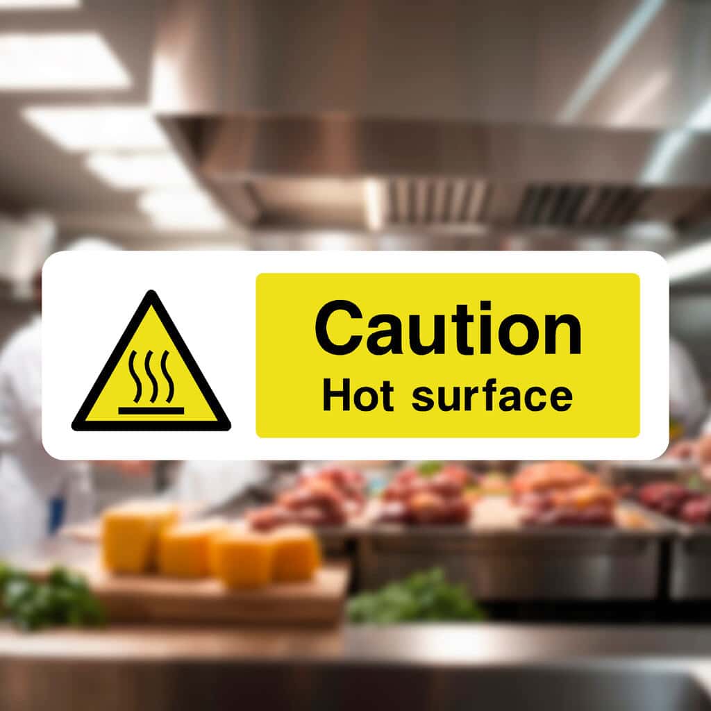 Caution Hot Surface Sign v2 – ISO 7010 Warning Sign UK