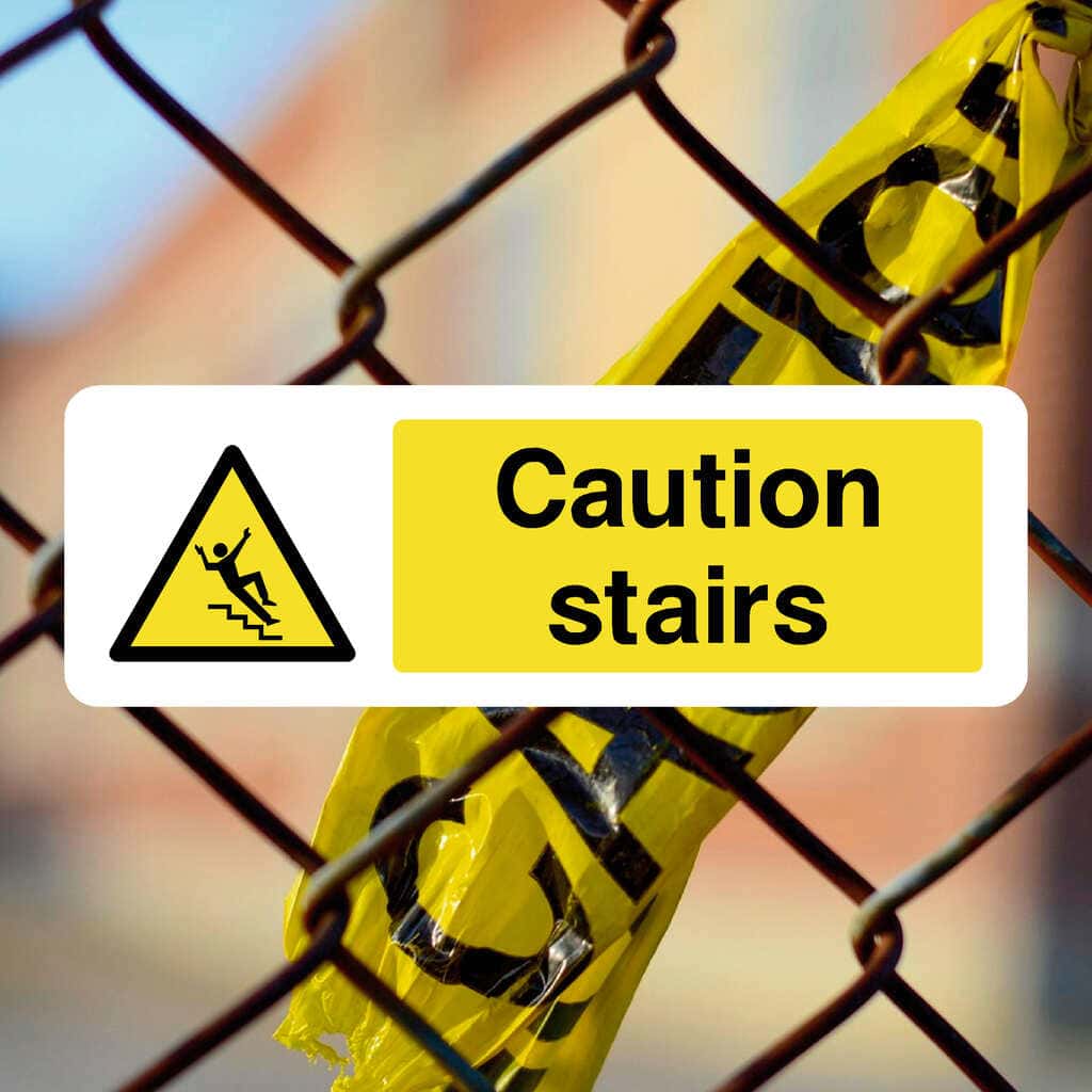 Caution Stairs Sign | UK Warning Safety Sign