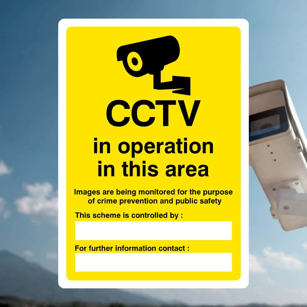 CCTV Operation Safety Sign – Security Notice