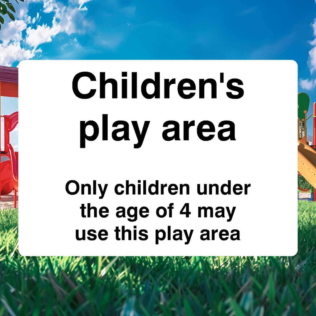 Play Area Under-4 Sign – Safety Sign for Toddlers