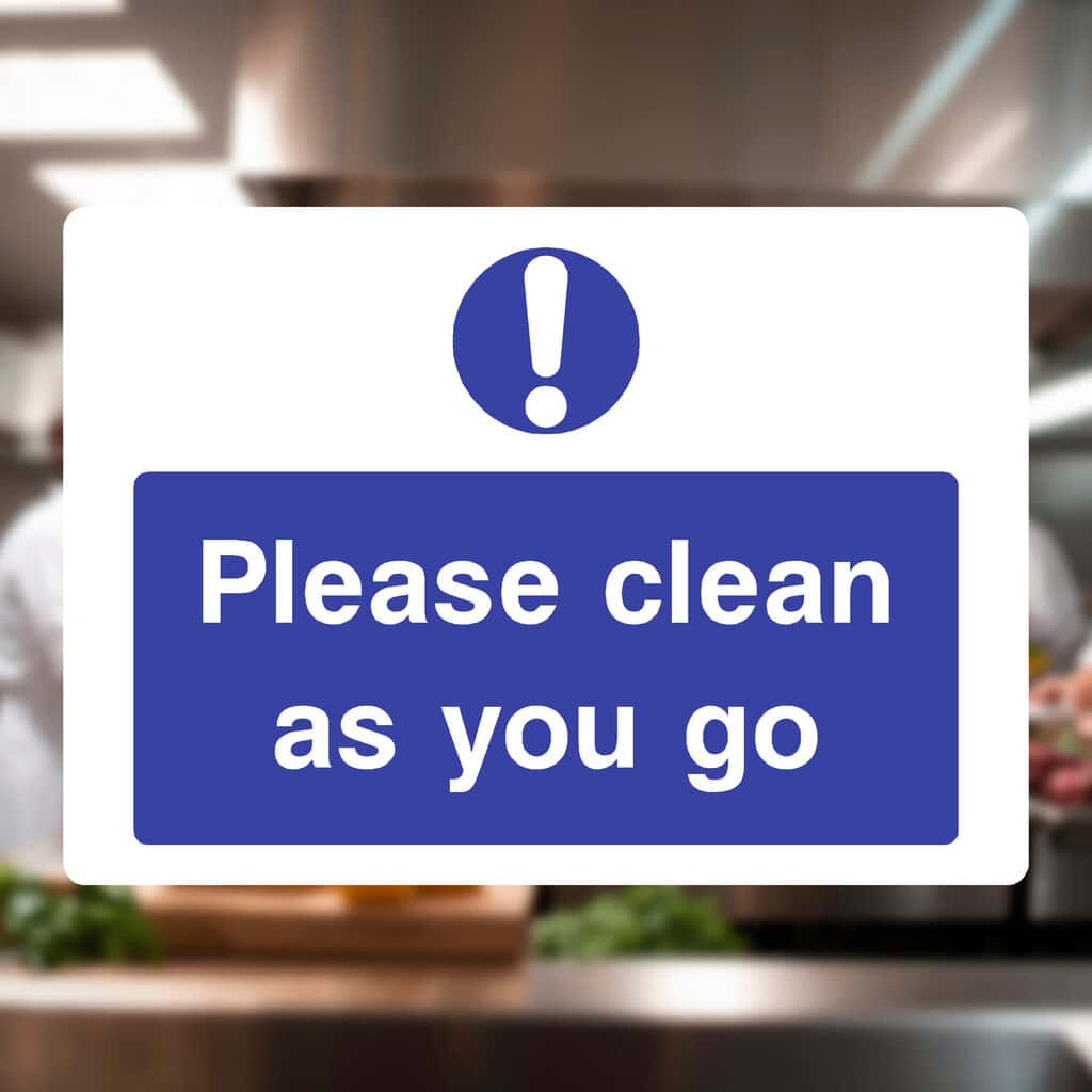 Clean As You Go Sign – Mandatory Kitchen Hygiene Signage