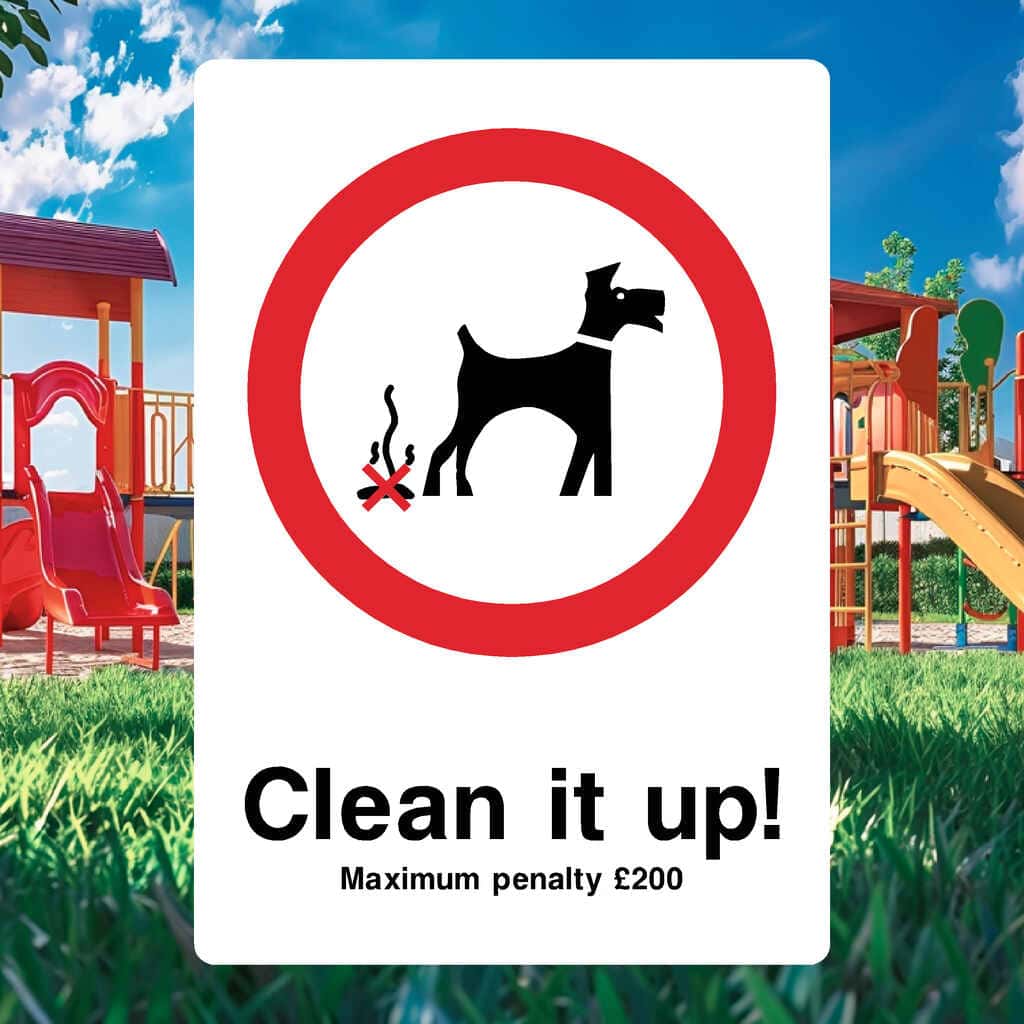 Clean It Up Penalty Sign – Parks & Play Area Sign
