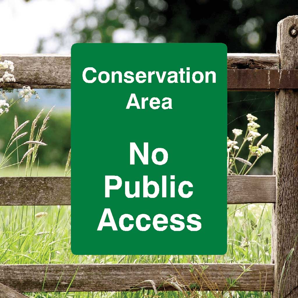 Conservation Area No Public Access Full Colour Sign Portrait