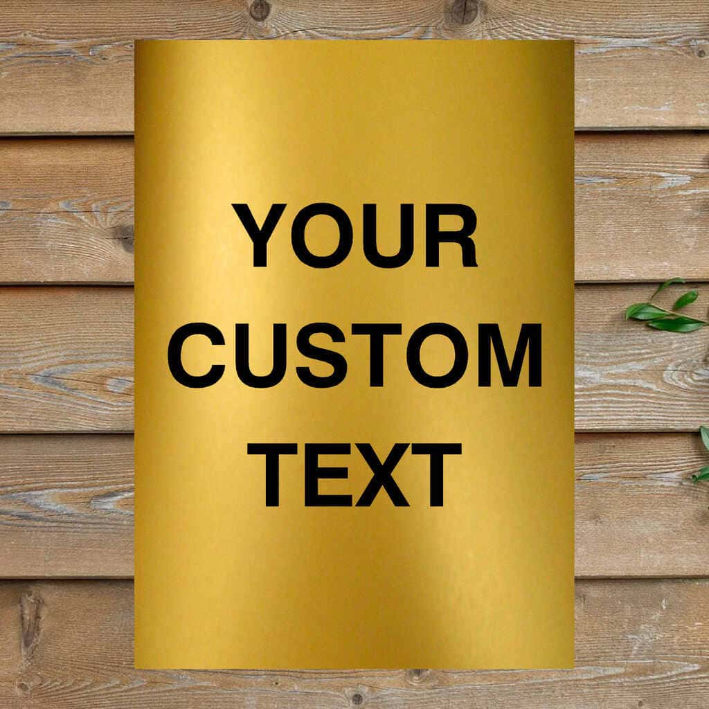 Custom Brushed Gold Sign | Personalised Signs