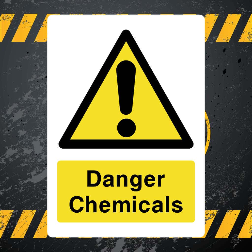 Danger Chemicals Sign – ISO 7010 | HSE Compliant