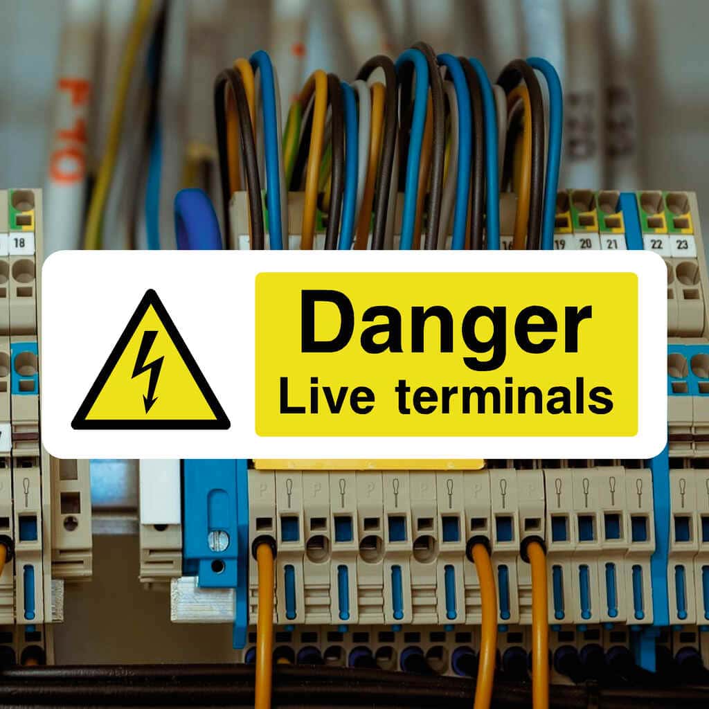 Danger Live Terminals Sign