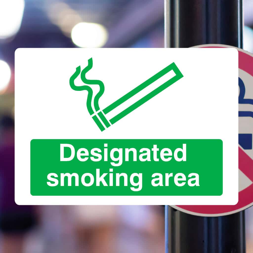 Designated Smoking Sign – EN ISO 7010, UK Compliance