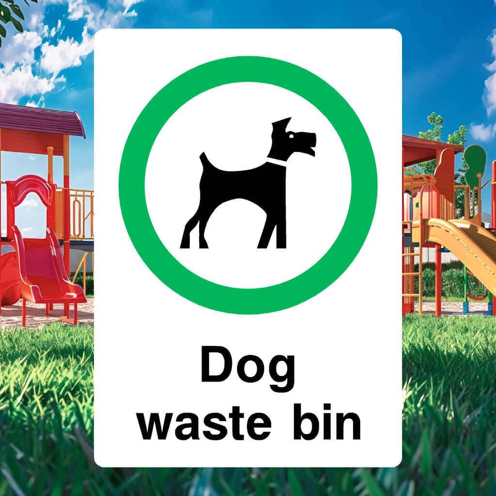 Dog Waste Bin Sign – Parks & Play Area Safety Sign