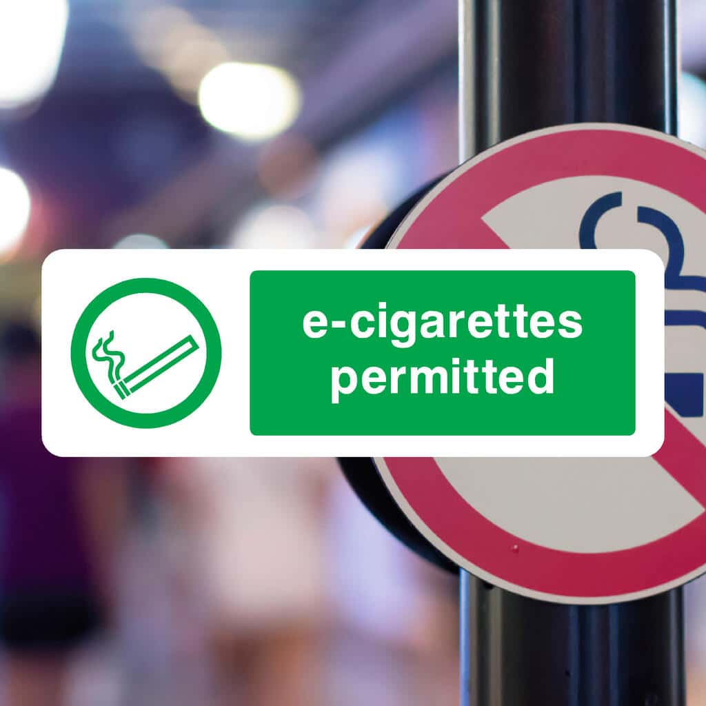 E-Cigarettes Permitted Sign – UK Vape-Friendly Area
