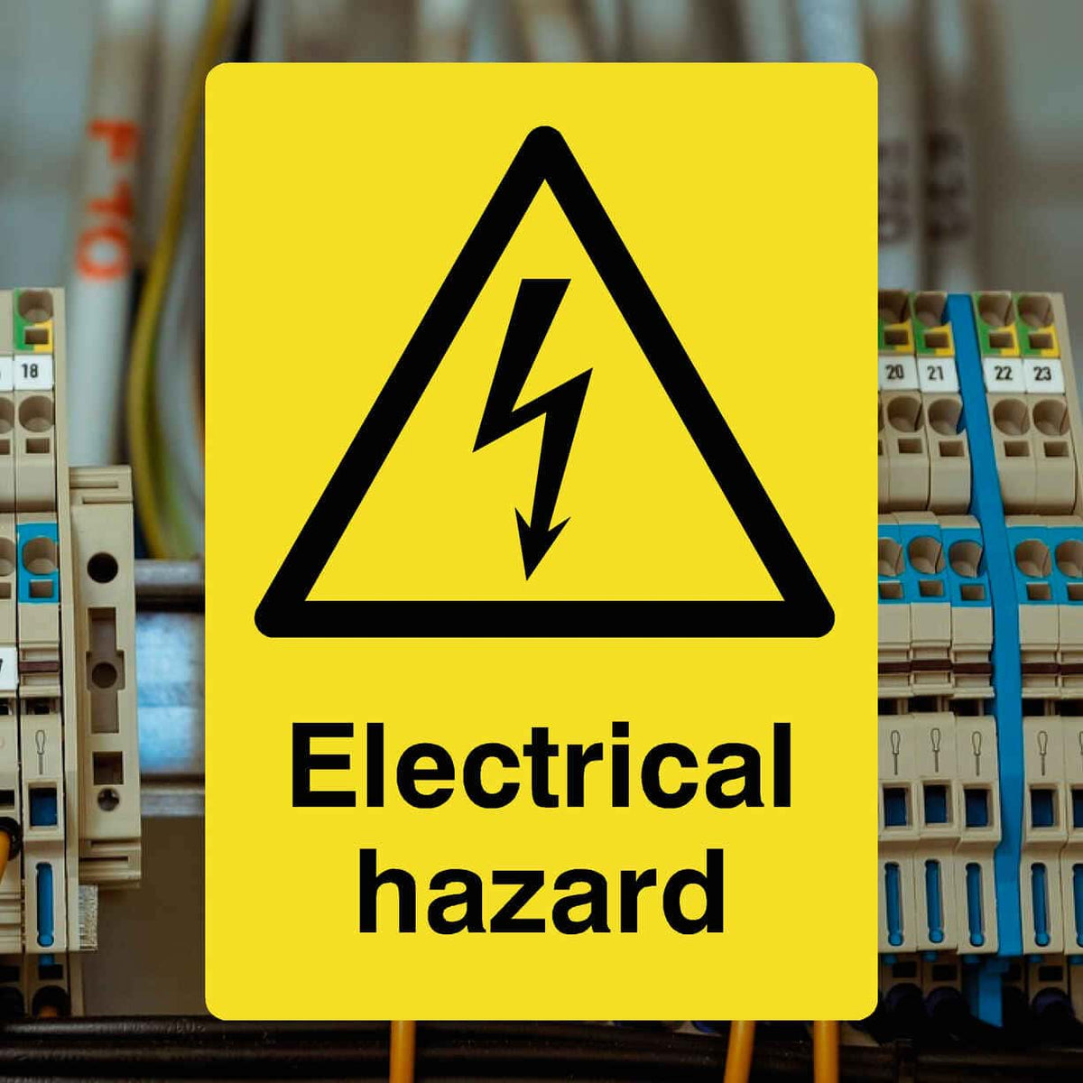 Electrical Hazard Yellow Sign