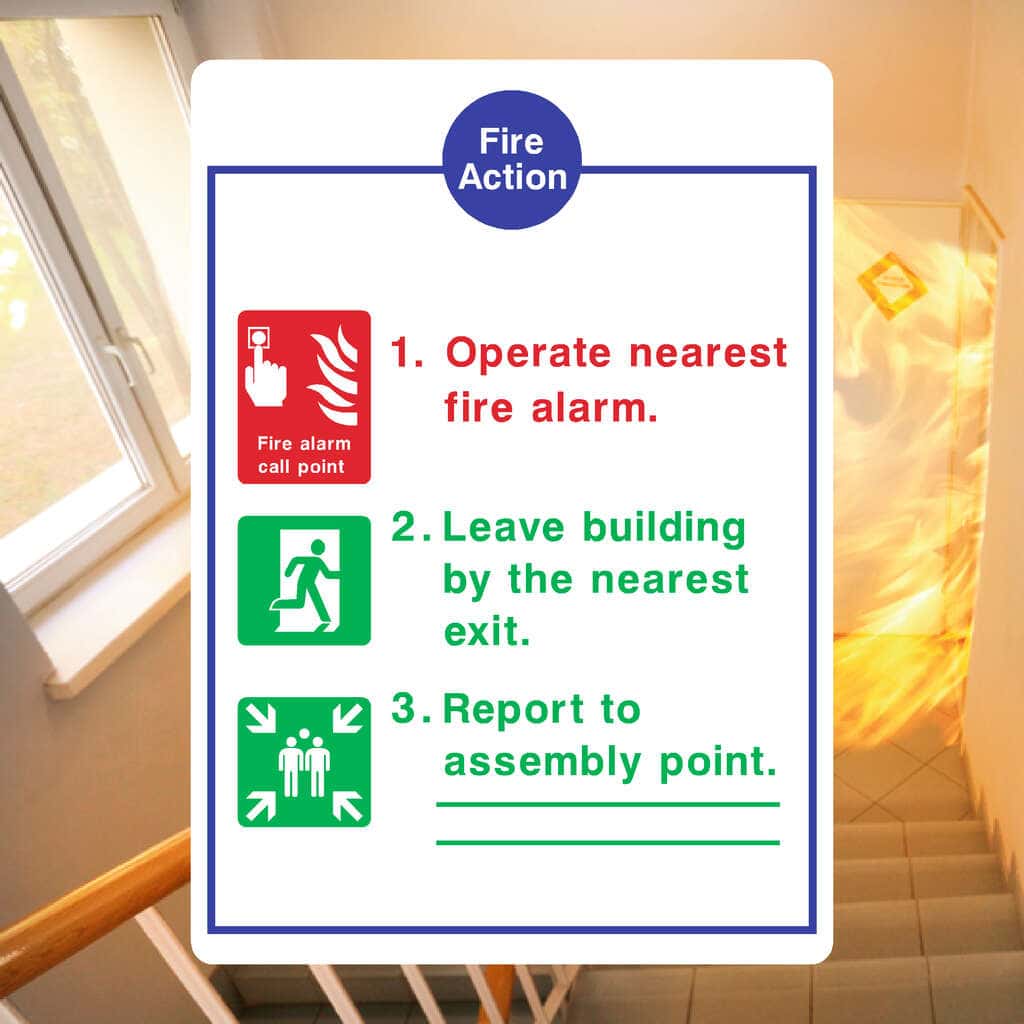 Fire Action Basic Sign – HSE‑Compliant Safety Sign