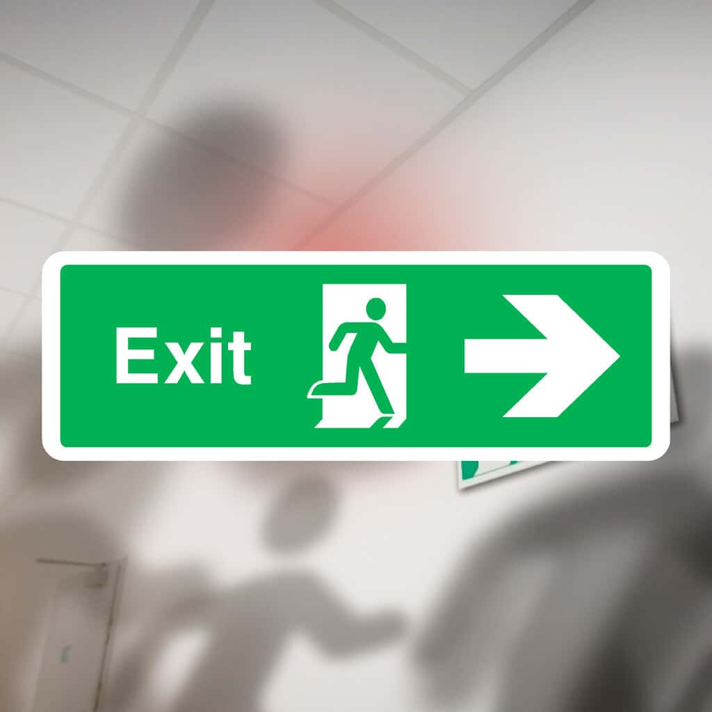 Exit Sign – Right Arrow | HSE Compliant Safety Sign
