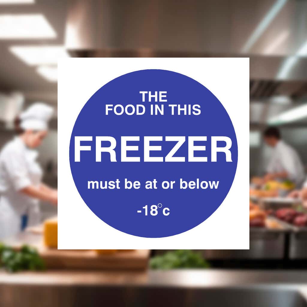 Freezer Temp Safety Sign – Catering Hygiene Sign
