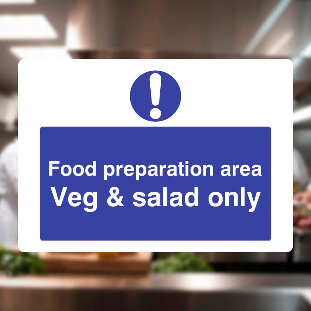 Veg & Salad Preparation Sign – Catering Safety Sign UK