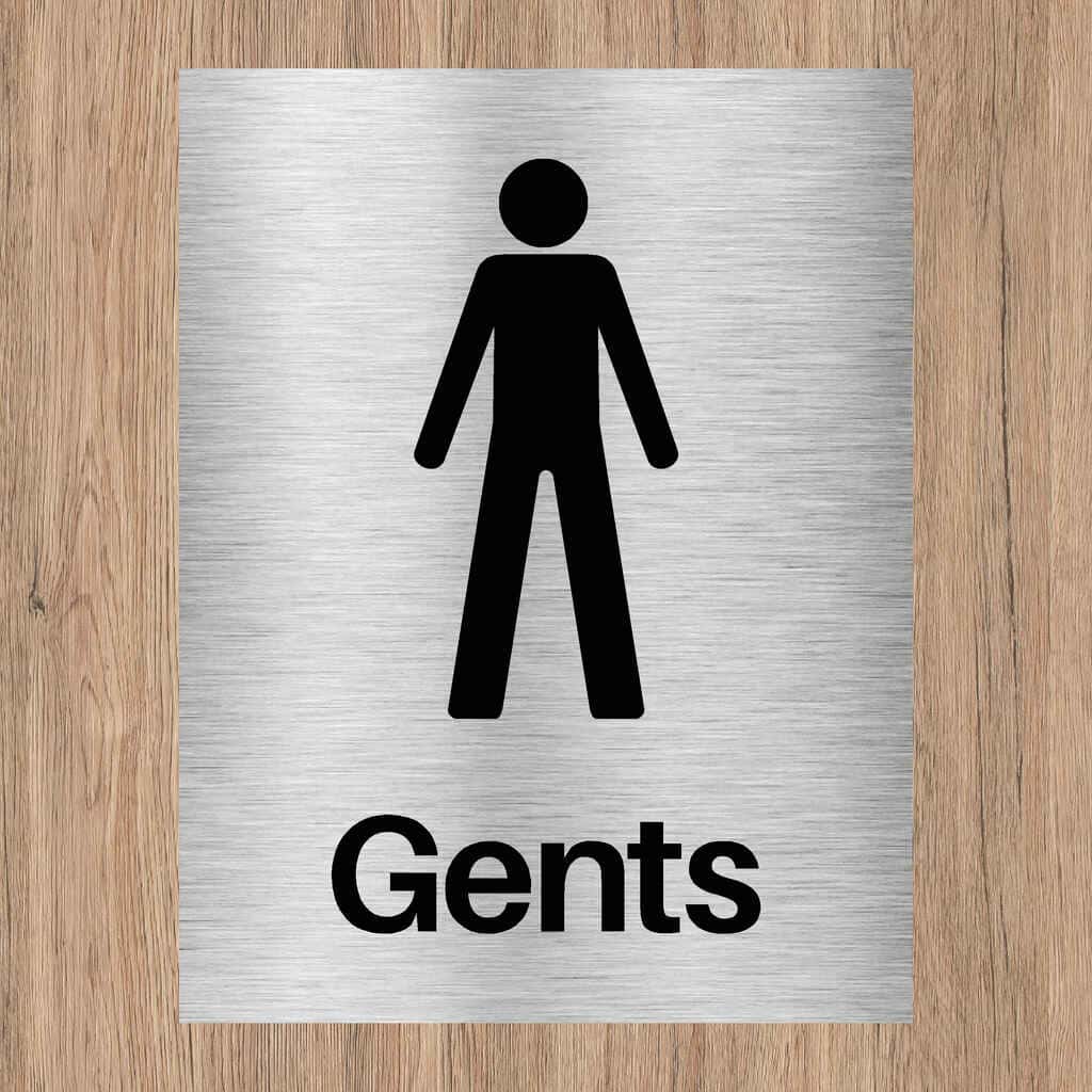 Gents Toilet Sign – Brushed Silver