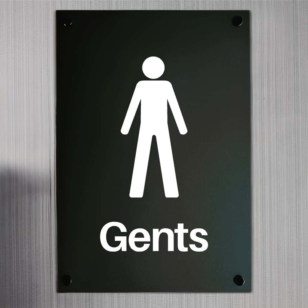 Gents Toilet Sign – Midnight Black | HSE-Compliant