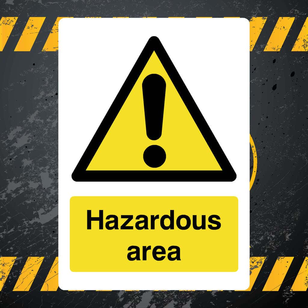 Hazard Area Warning Sign – UK Safety Sign