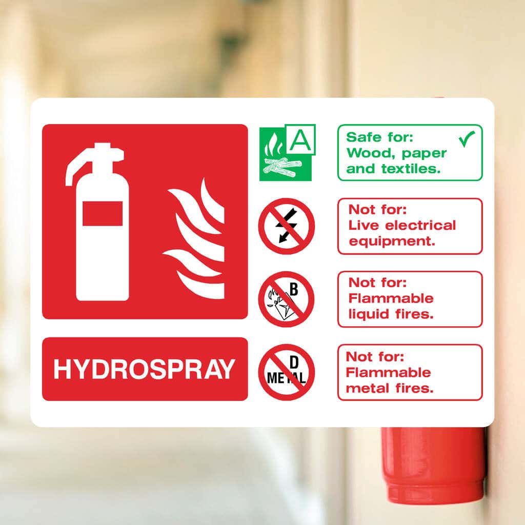 Hydrospray Extinguisher Sign – UK Fire Safety Signage