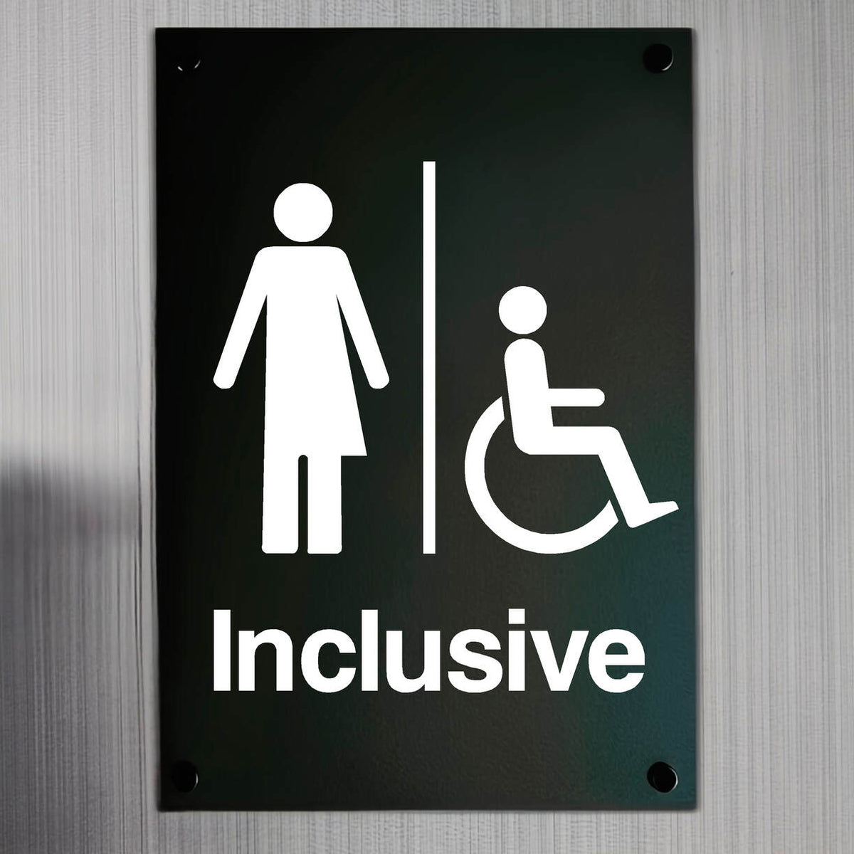 Disabled Toilet Sign Black Portrait