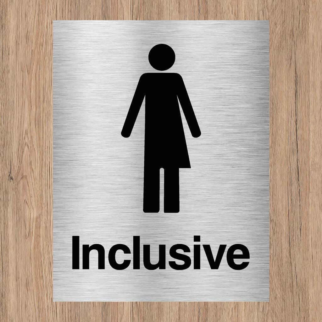 Inclusive Disabled Toilet Sign – Brushed Aluminium