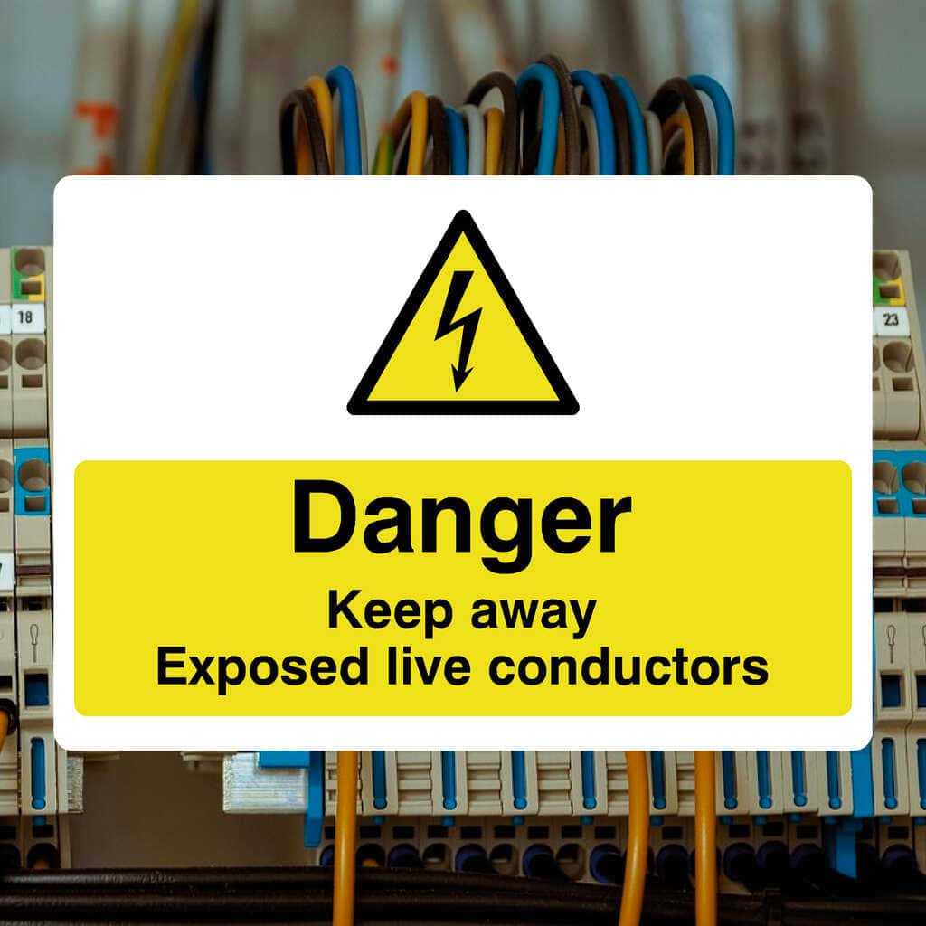 Keep Away Live Conductors Sign – Electrical Hazard