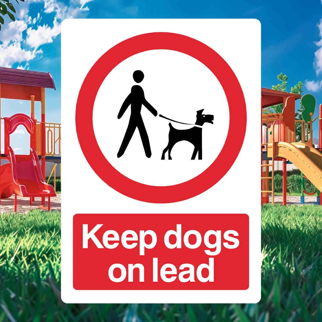 Dogs On Lead Sign – Parks & Play Area Safety Sign