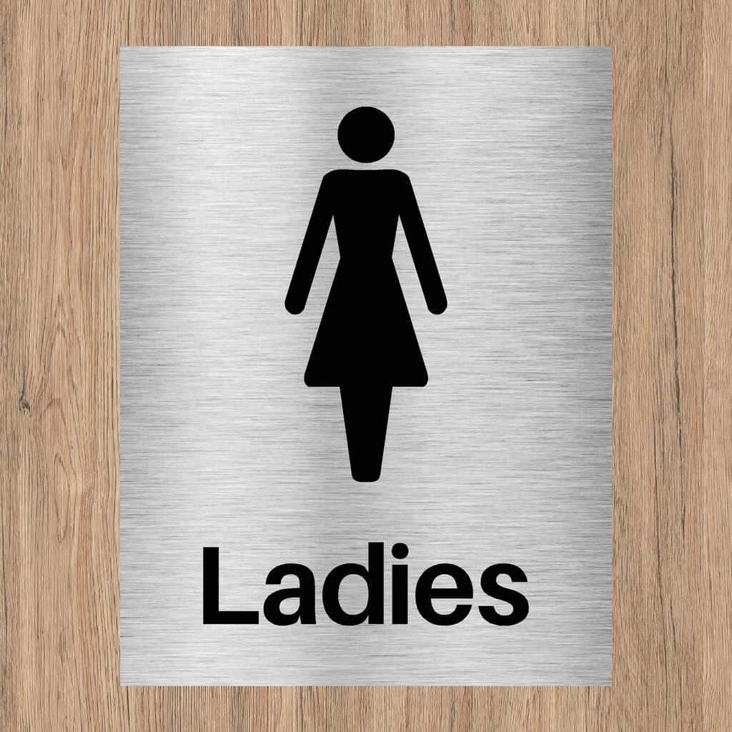 Ladies Toilet Silver Sign | Washroom Door Signs