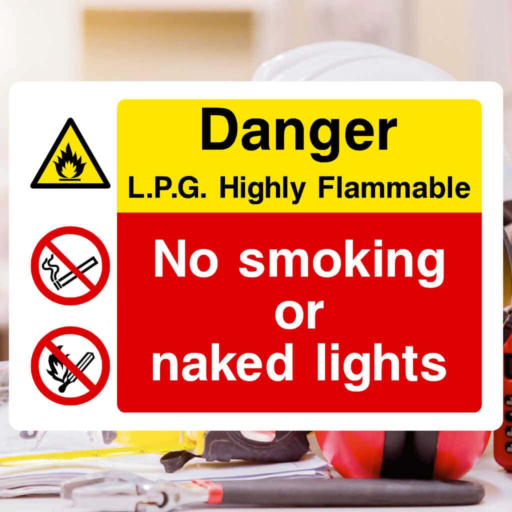 LPG Highly Flammable Sign | No Smoking Safety Sign