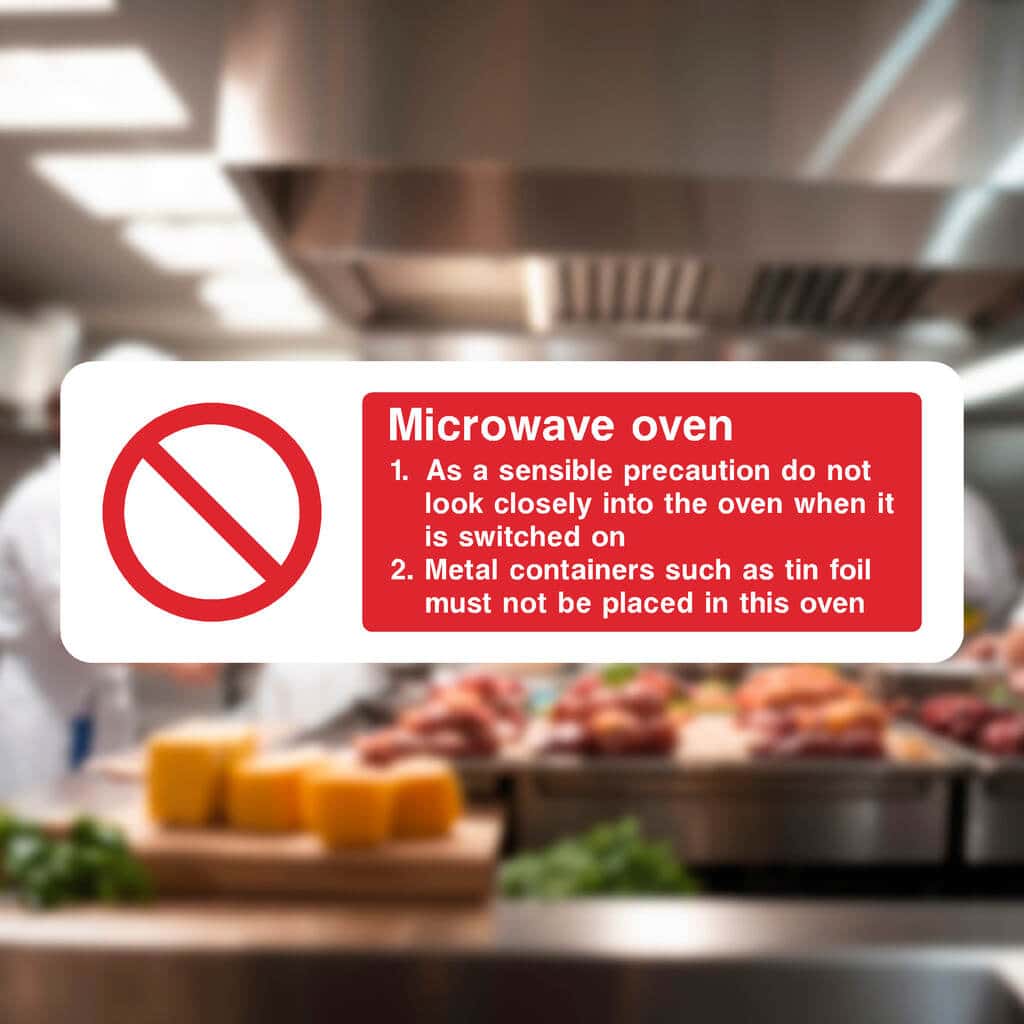 Microwave Oven Safety Sign – Catering Hygiene Compliance