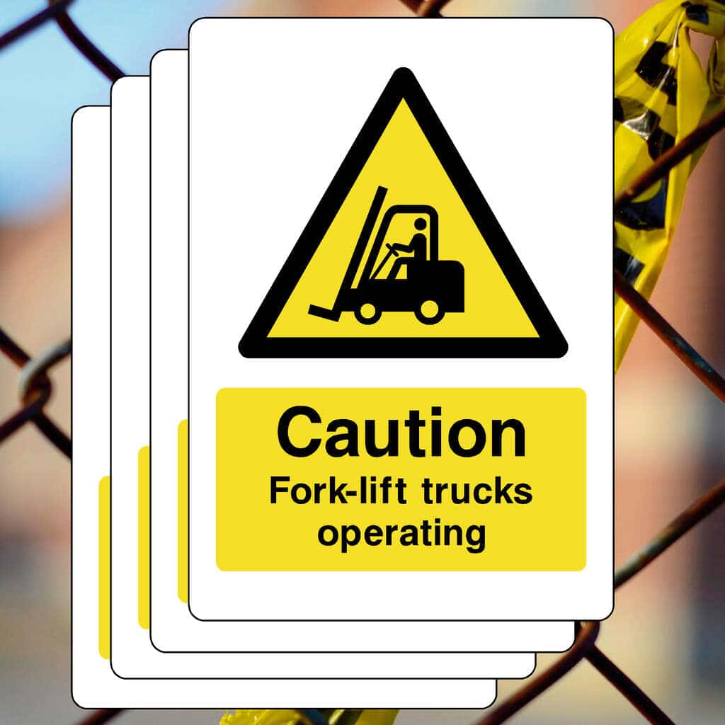 Fork‑Lift Trucks Sign Pack – 5 Pack Warning Sign
