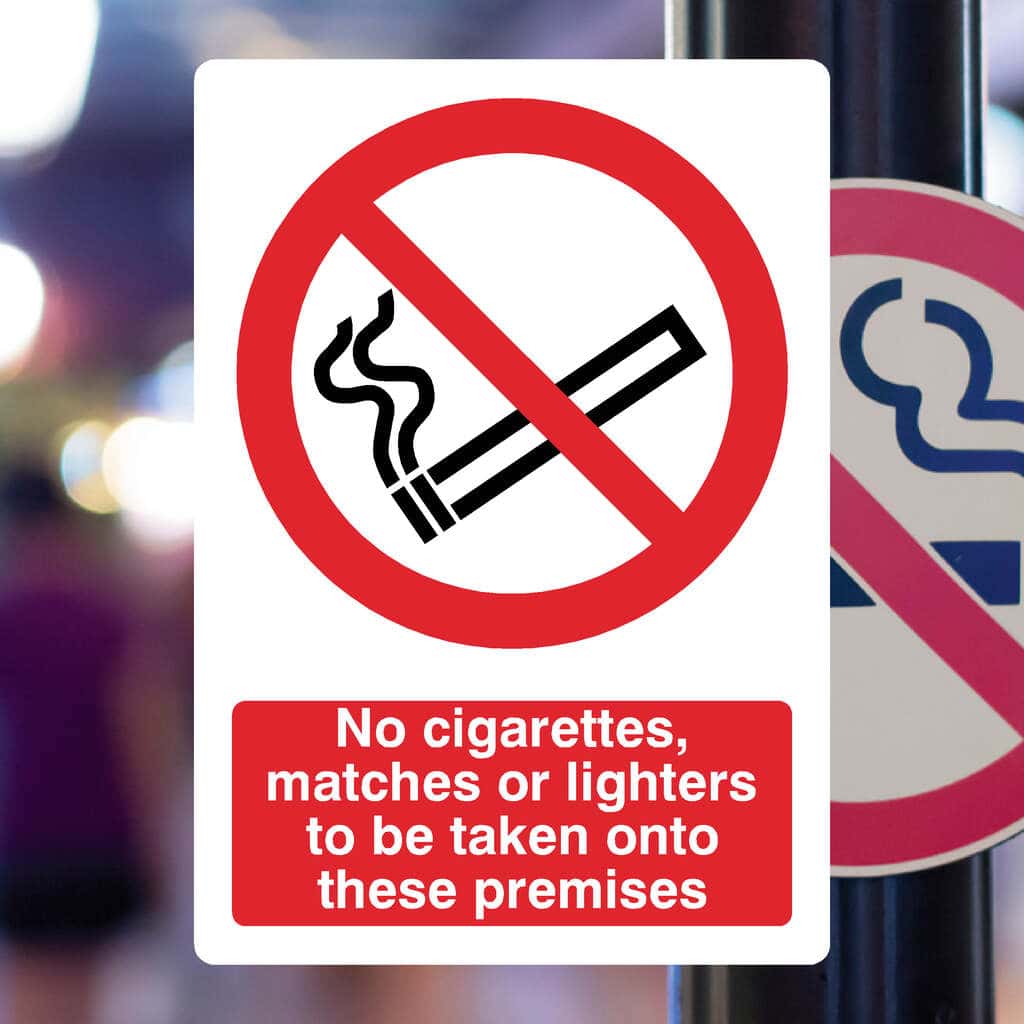 No Cigarettes Matches Lighters Sign – Safety Sign
