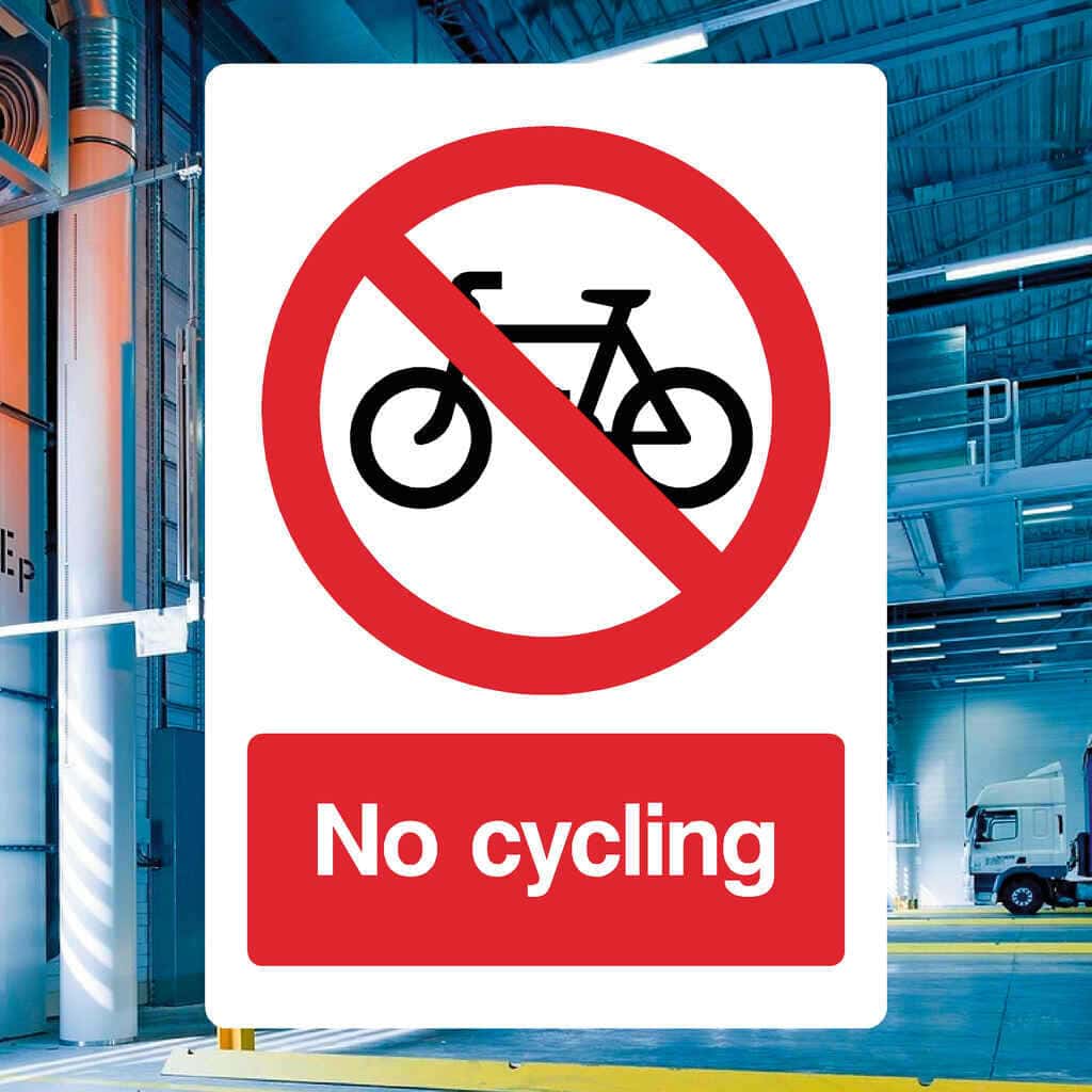 No Cycling Sign – UK Prohibition Safety Sign