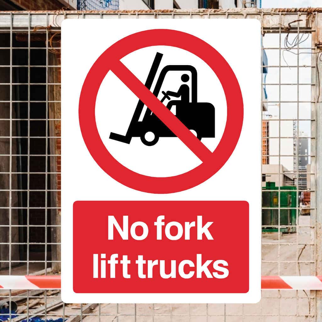 No Forklift Prohibited Sign – ISO 7010 Safety