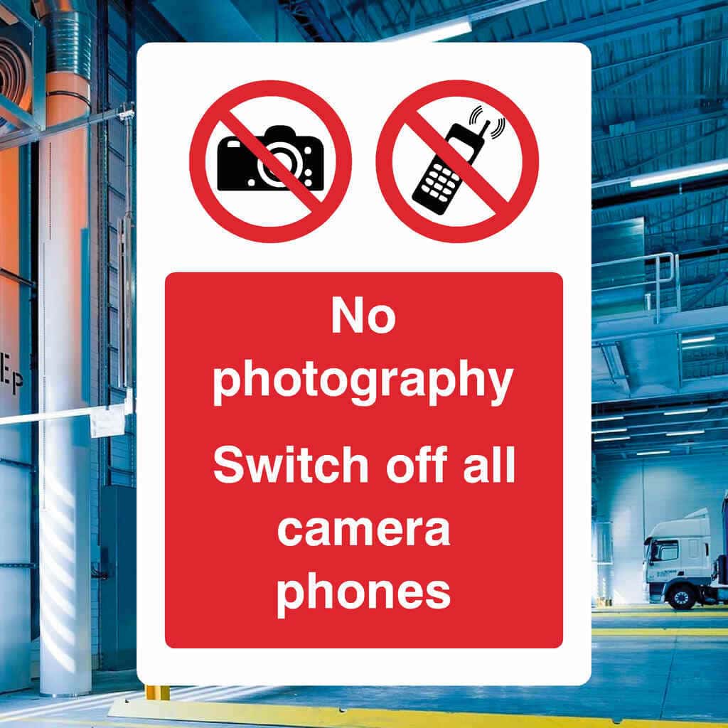 No Photography Sign – Switch Off Camera Phones | Security Sign