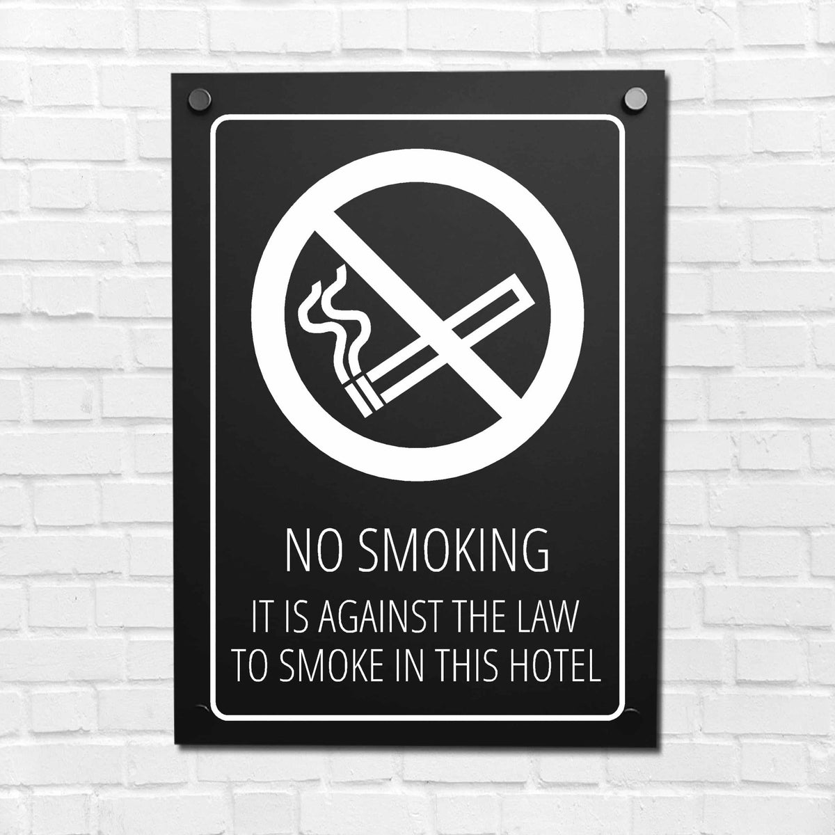 No Smoking Hotel Sign – Midnight Black | UK Legal