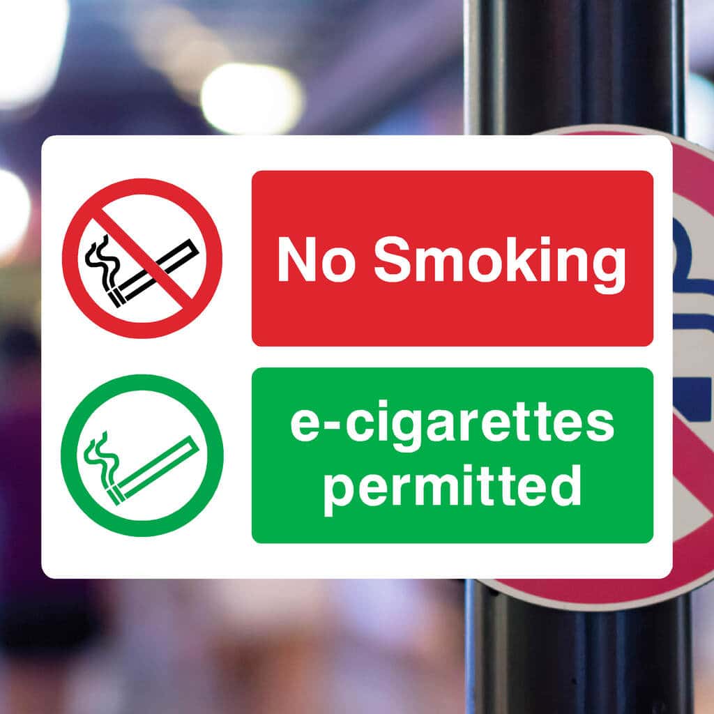 Smoking Area Sign For E-Cigarettes