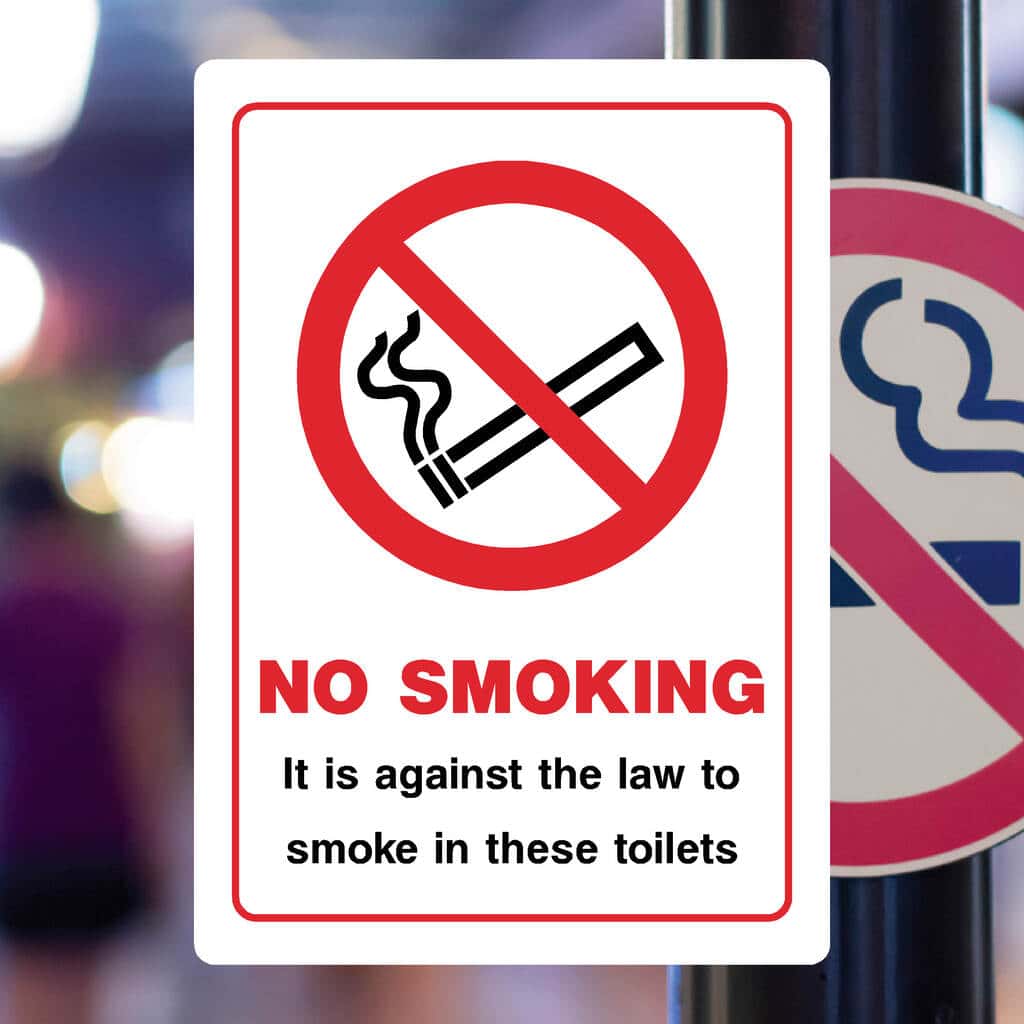 No Smoking Toilets Sign | ISO-Compliant Safety Sign